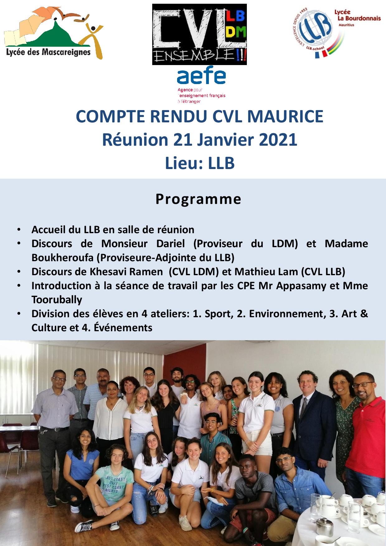 CVL Ile Maurice – Lycée des Mascareignes
